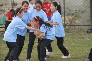 Girls enjoy fun, empowering football