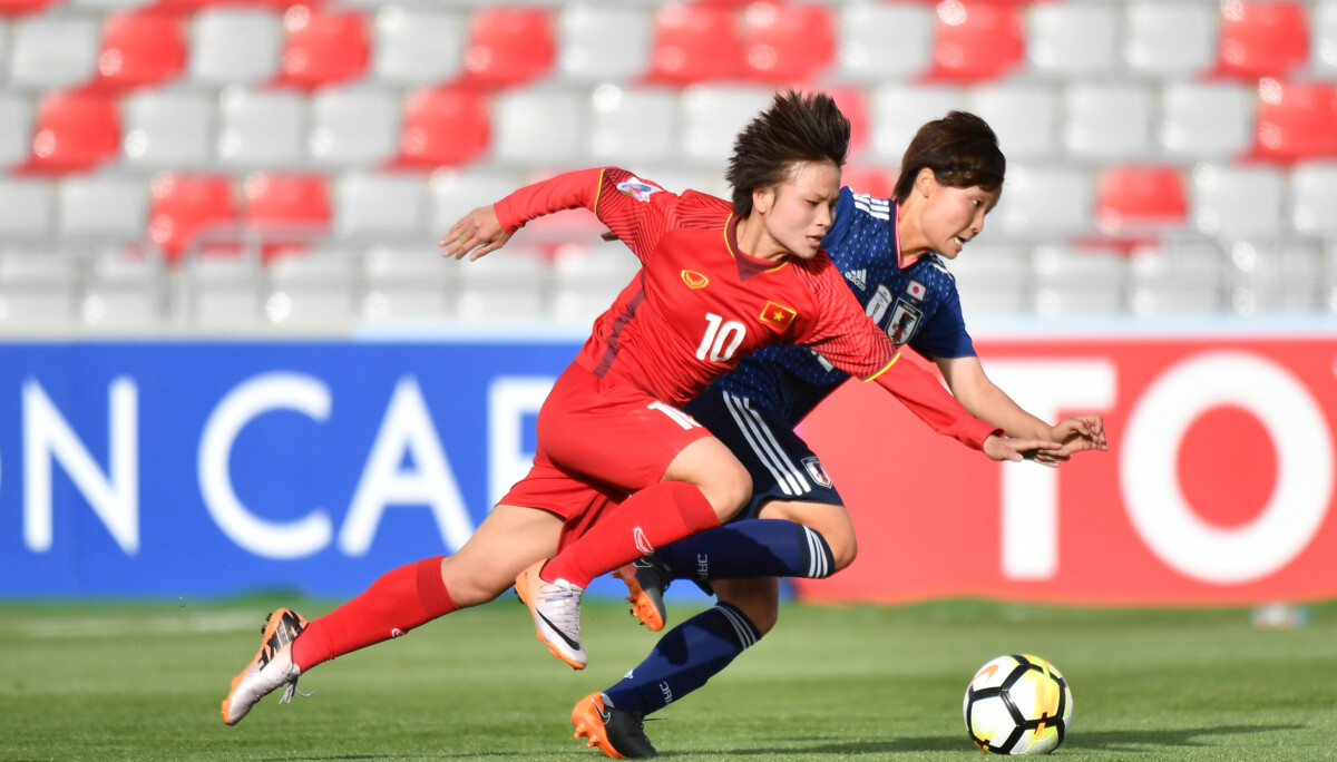 Racing for the ball.